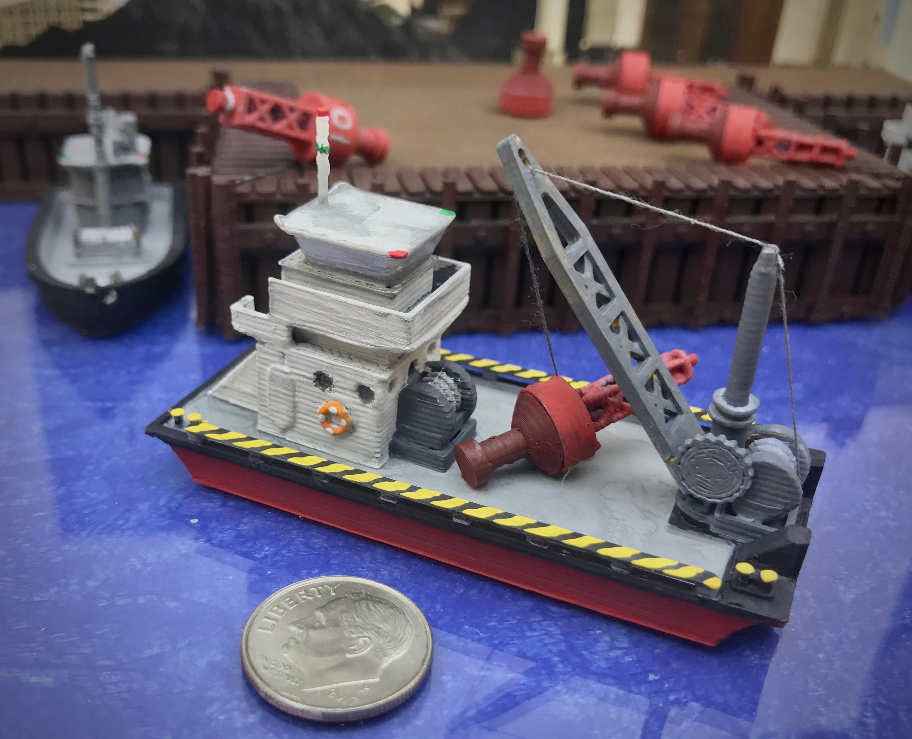 RTR 36' Work Barge N Scale 1:160 Custom Designed Handcrafted Model ...