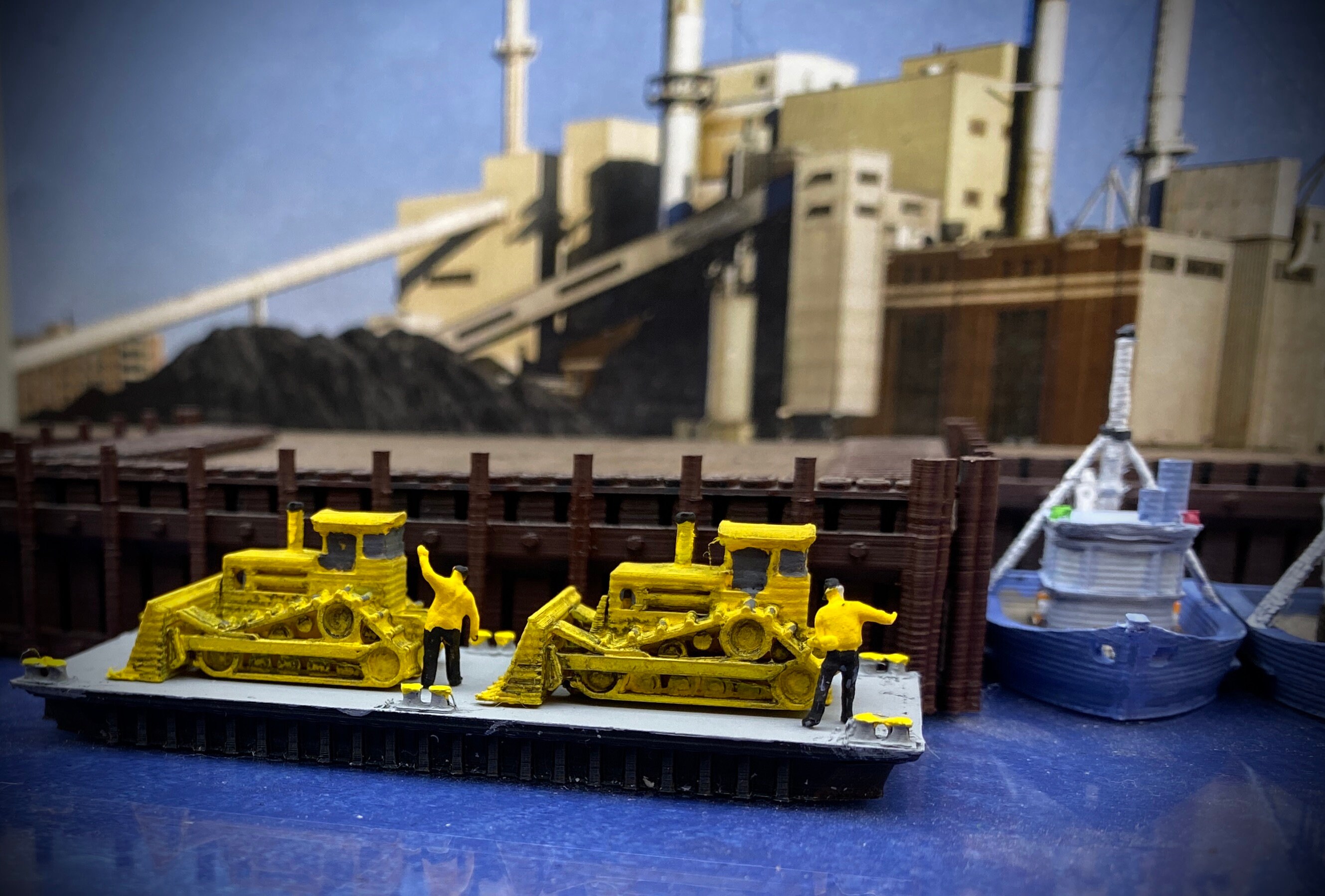 N Scale 1:160 40' Barge Loaded With 2 Bulldozers RTR for - Etsy