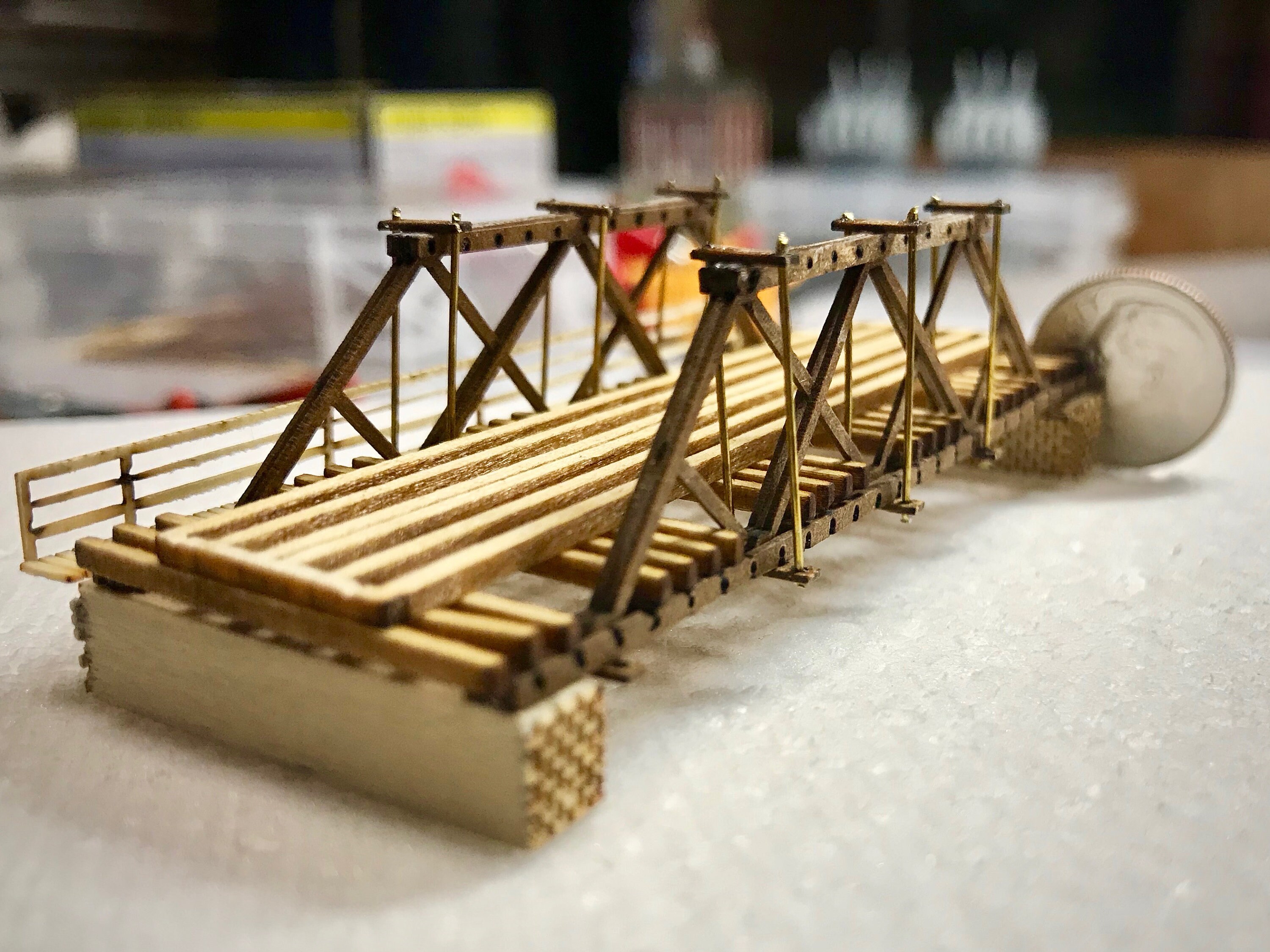 N Scale Pony Truss Bridge RTR or KIT Custom Designed Laser Cut 1:160 - Etsy
