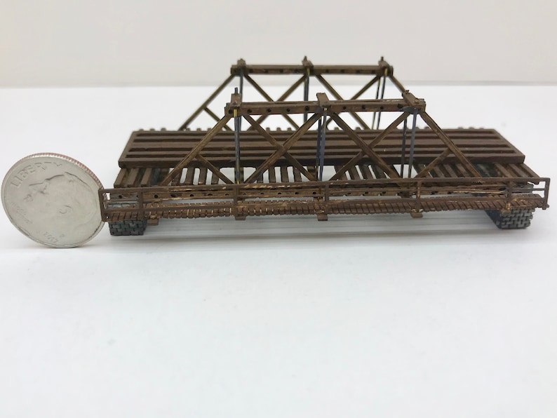 N Scale Pony Truss Bridge RTR or KIT Custom Designed Laser Cut 1:160 - Etsy