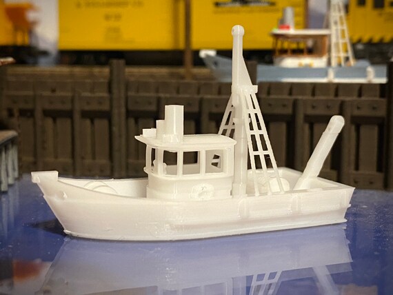 N Scale Outland Models Fishing Boat Set - 1:160 N Scale Unpainted 3D ...