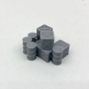 N Scale Oil Drums & Wooden Crates 3 Groupings Custom Designed UNPAINTED ...