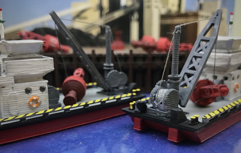 RTR 36' Work Barge N Scale 1:160 Custom Designed Handcrafted Model ...