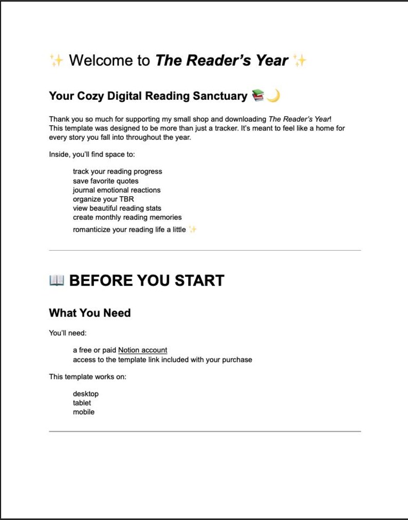 Annual Book Tracker Notion Template (digital Download) - Etsy