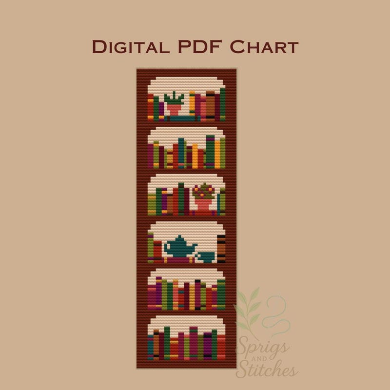 Bookshelf Needlepoint - Etsy