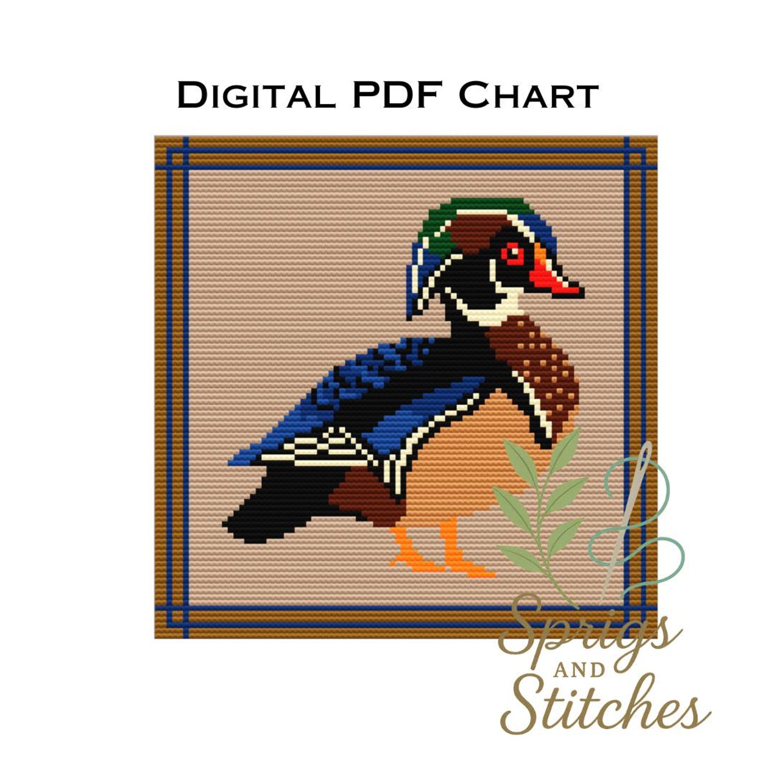 Wood Duck | Needlepoint and Cross Stitch Chart | PDF Digital Download ...