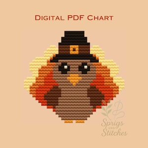 Thanksgiving Turkey | Needlepoint and Cross Stitch Chart | PDF Digital ...