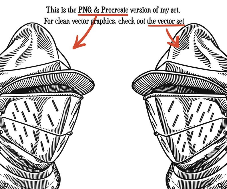 Procreate Knight Stamps – Medieval Armor, Vintage Engraved Knights ...