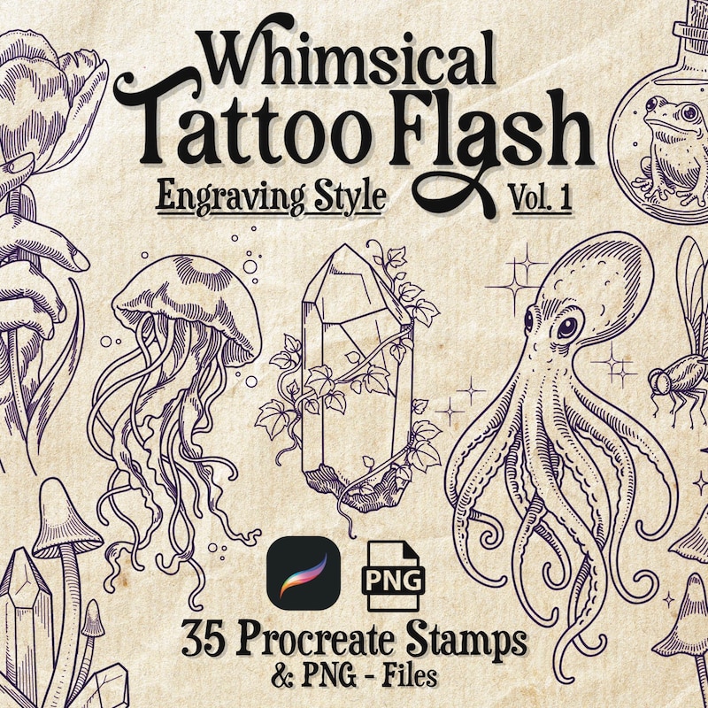 Whimsical Tattoo Animal - Etsy