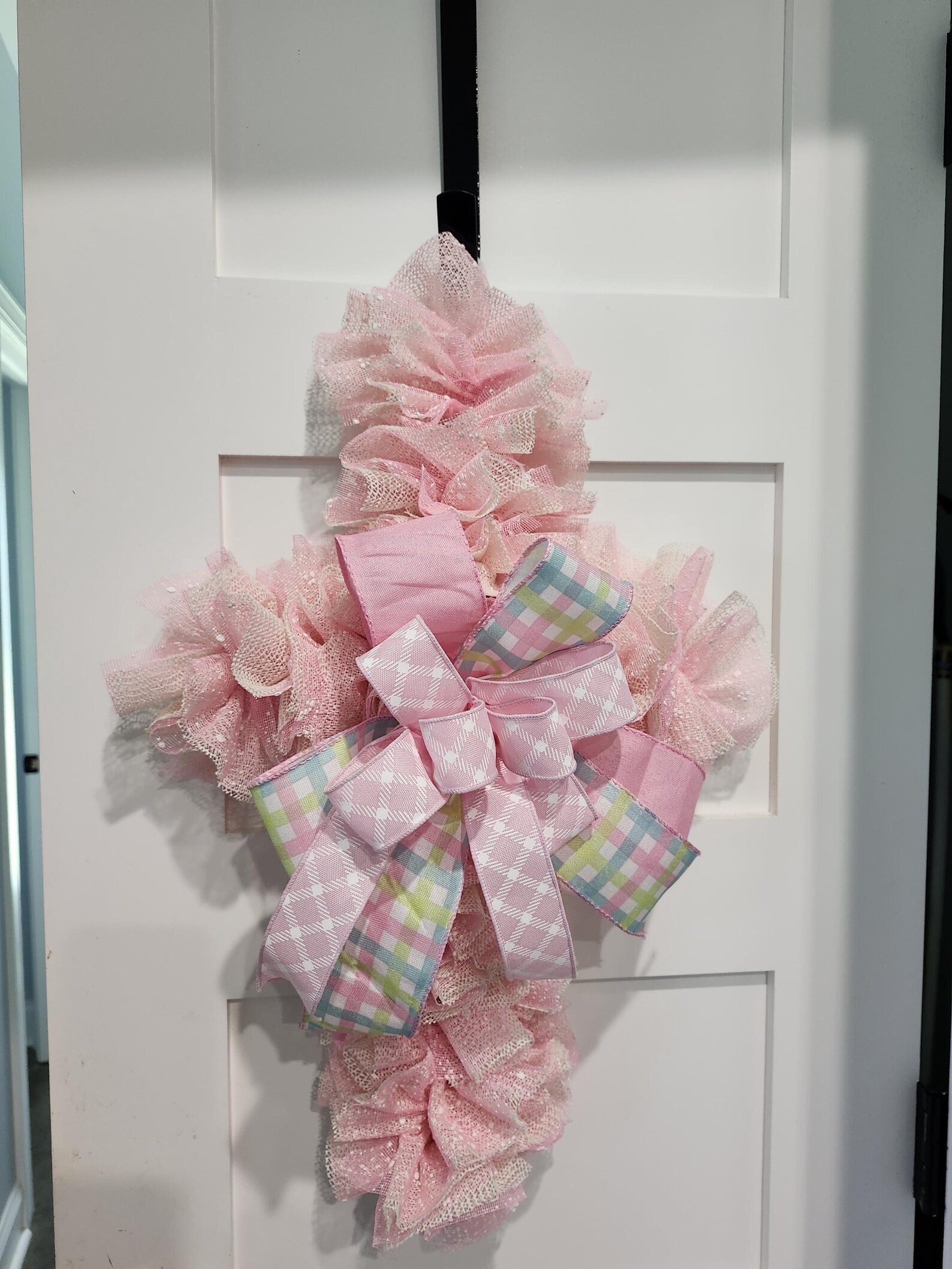 Pink Tulle Cross Swag With Ribbon - Etsy