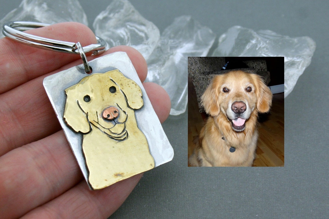 Dog Keychain Custom Custom Sterling Silver Keychain Dog - Etsy