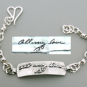 Custom Handwritten Jewelry - Handwriting Bracelet - Handwriting Jewelry ...