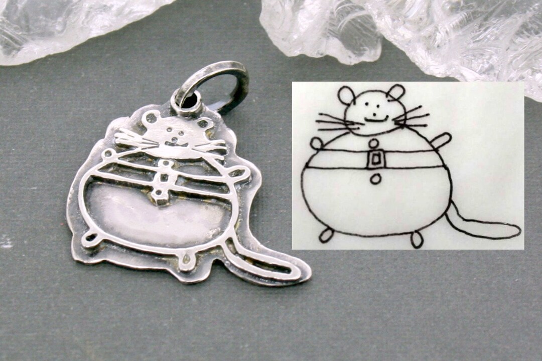 Childrens Drawing - Charm Made by Your Childrens Drawing - Child ...