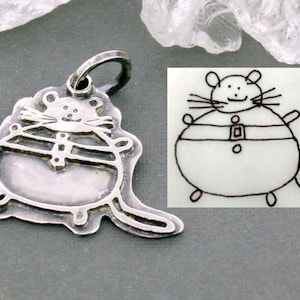 Childrens Drawing - Charm Made by Your Childrens Drawing - Child ...