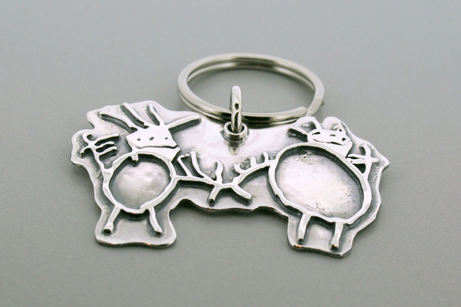 Custom Child Artwork Key Chain Artwork Keepsake Sterling - Etsy