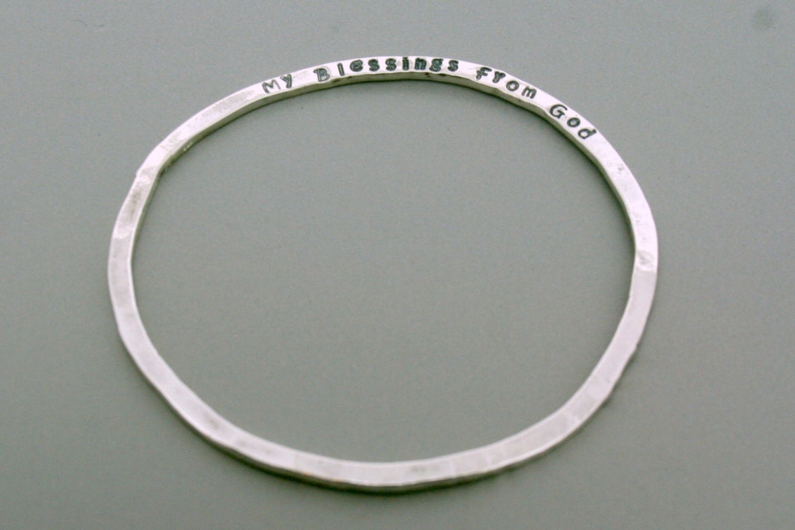 Sterling Silver Bangle - Custom Bangle - Custom Bracelet - Personalized ...