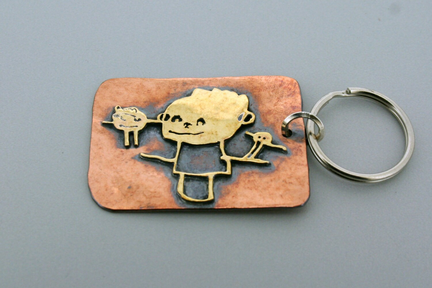 Presents for Dad Child Artwork Key Chain Child Drawing Key | Etsy