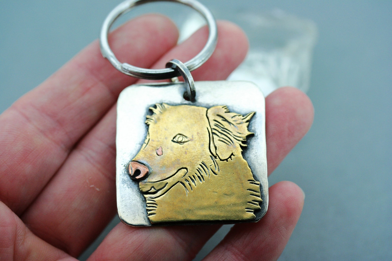 Dog Keychain Custom Custom Sterling Silver Keychain Dog - Etsy