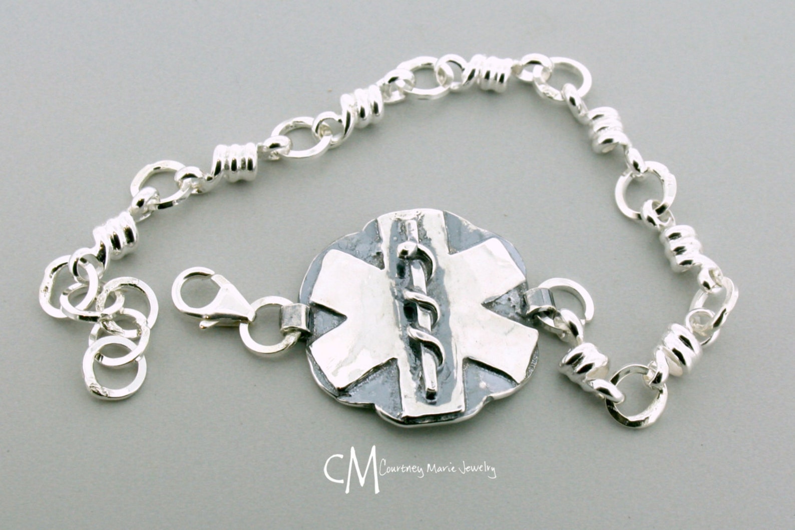 Medic Alert Bracelet - Medical ID Bracelet - Sterling Silver Bracelet ...