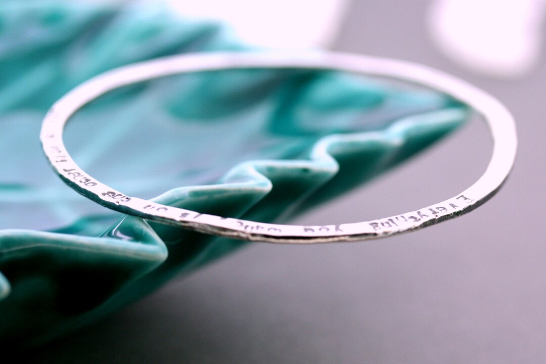Sterling Silver Bangle - Custom Bangle - Custom Bracelet - Personalized ...