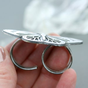 Sterling Silver Monarch Butterfly Two Finger Ring - Etsy