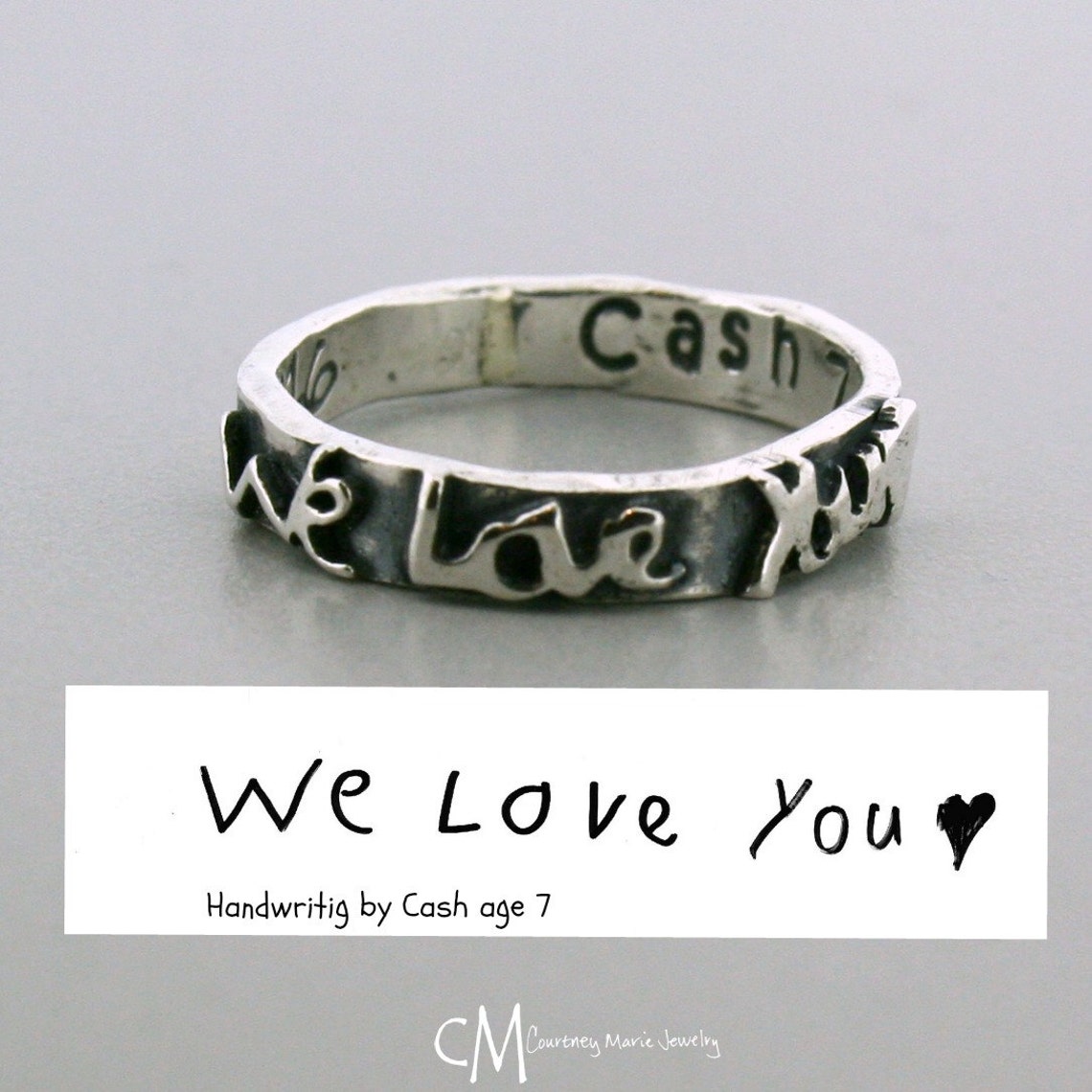 Personalized Handwriting Ring - Handwriting Jewelry - Handwriting Gift ...