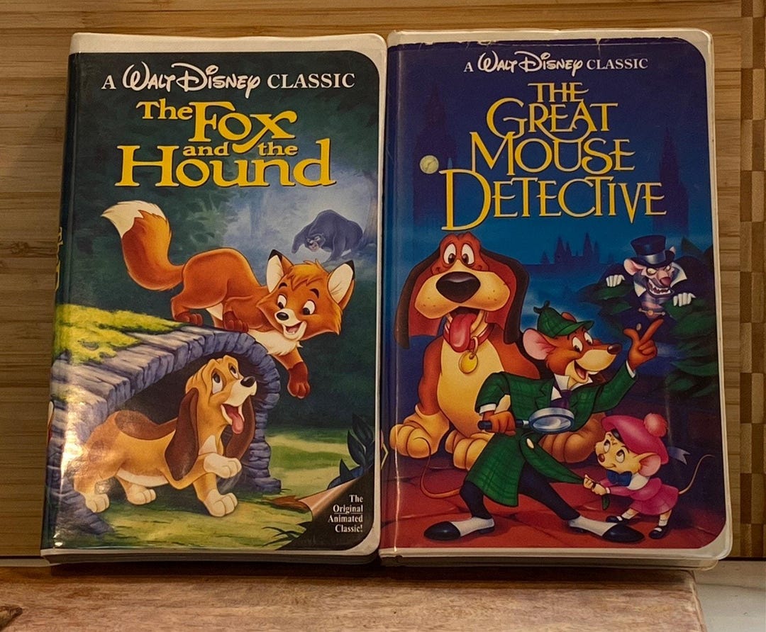 Disney VHS Lot Fox and the Hound & Great Mouse Detective Clamshell ...
