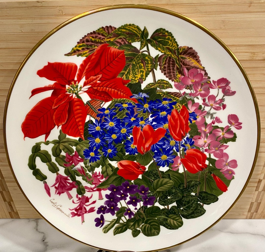 Franklin Porcelain Flowers of the Year Plate Collection December 1978 ...