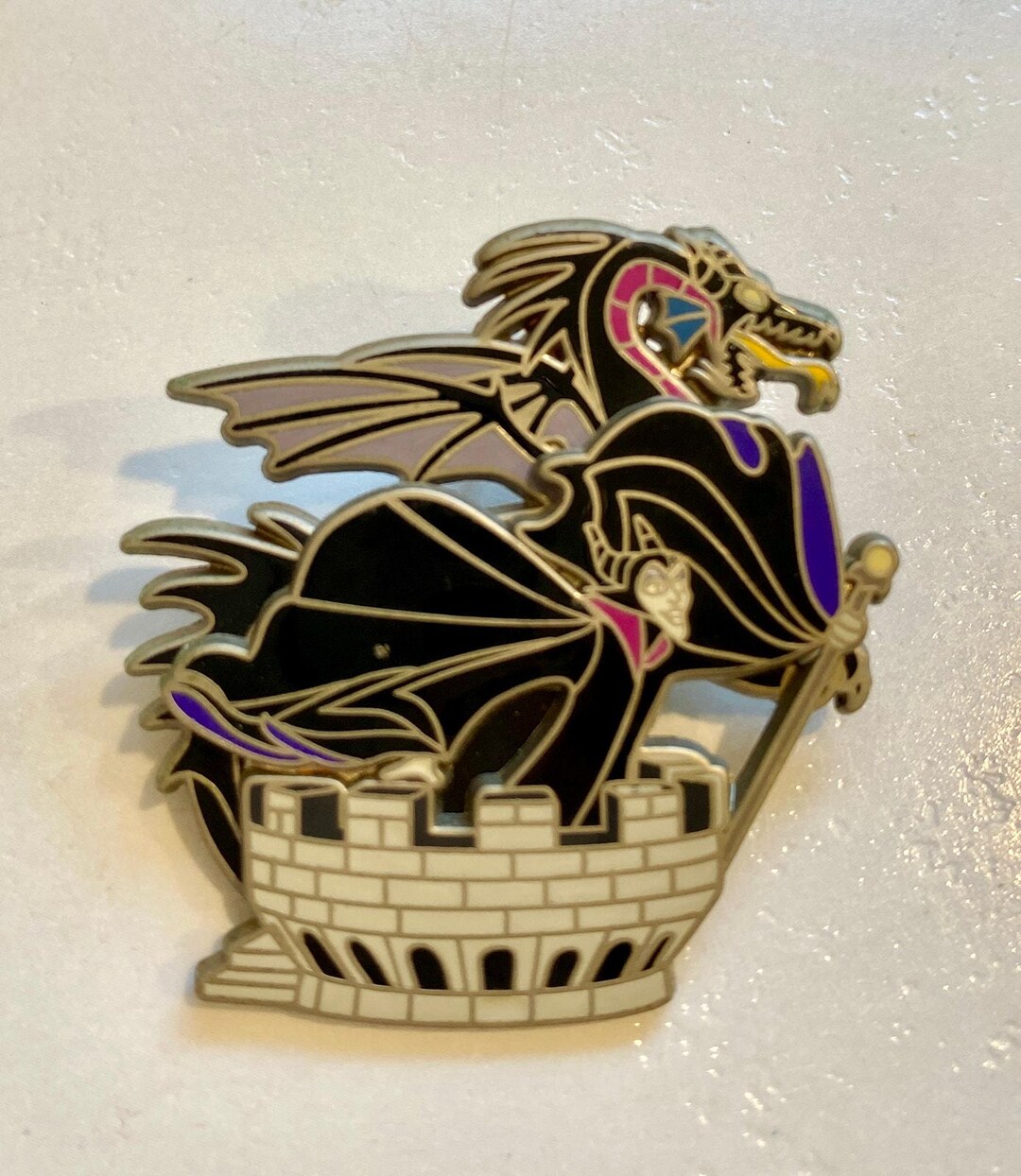 Disney 2006 Sleeping Beauty Maleficent and Dragon on Tower 3D Pin - Etsy