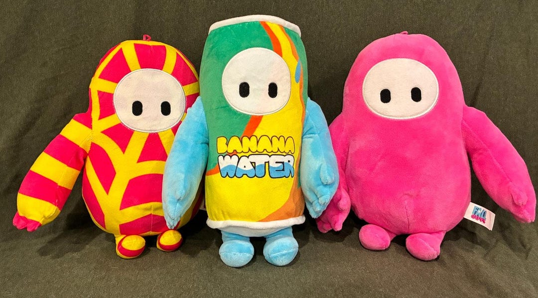 Fall Guy Plush Lot of 3 - 12" - Pink Bean Skin - Banana Water ...