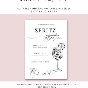 Spritz Station Sign | Wedding Signage | Wedding Stationary | Party Sign ...