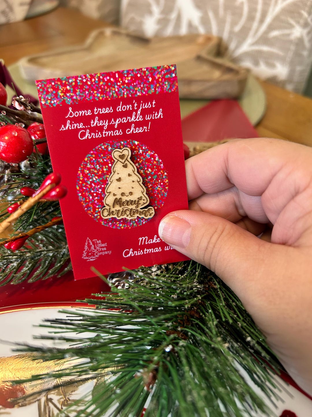 Laser Cut Wooden Christmas Tree Token: Engraved Festive Keepsake - Etsy