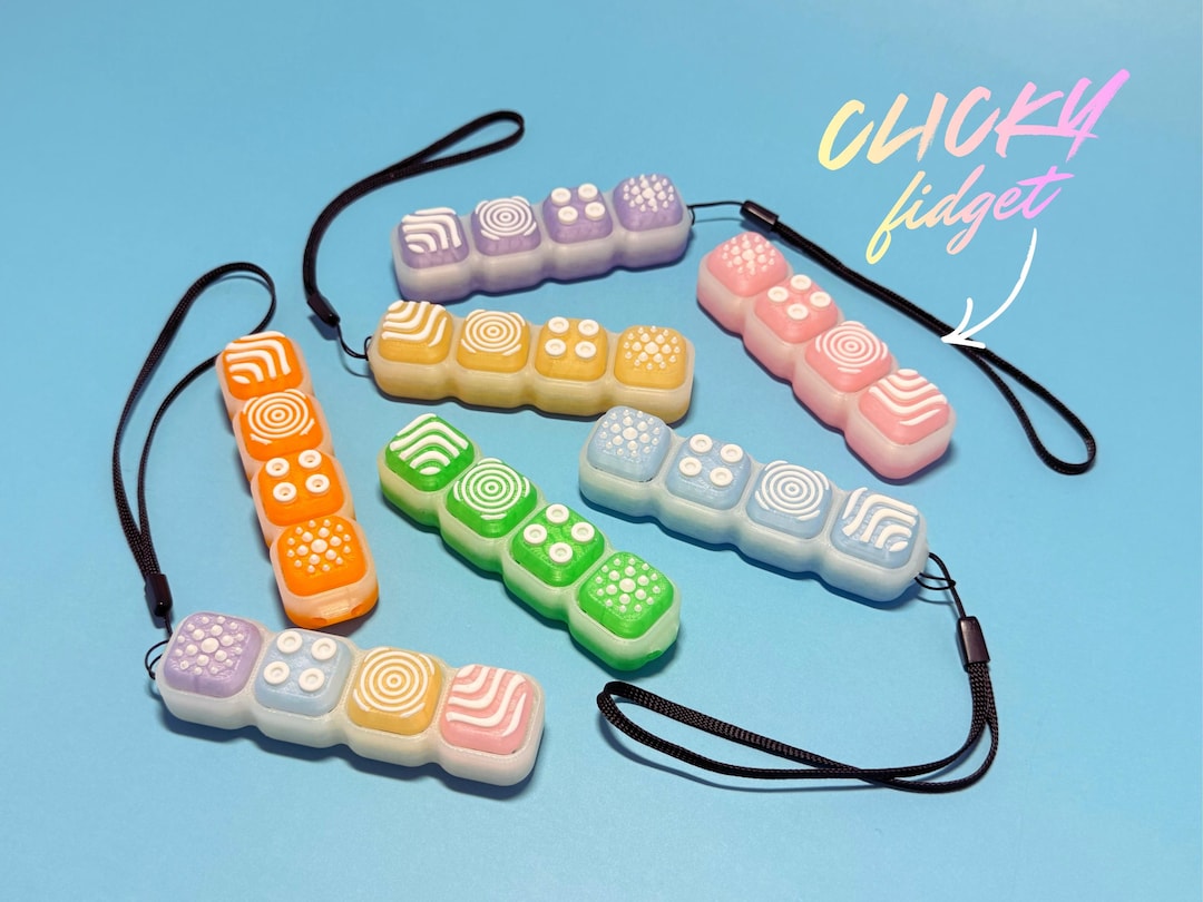 Customizable Keyboard Clicker, 3D Printed 4 Key Rainbow Ice, Real ...