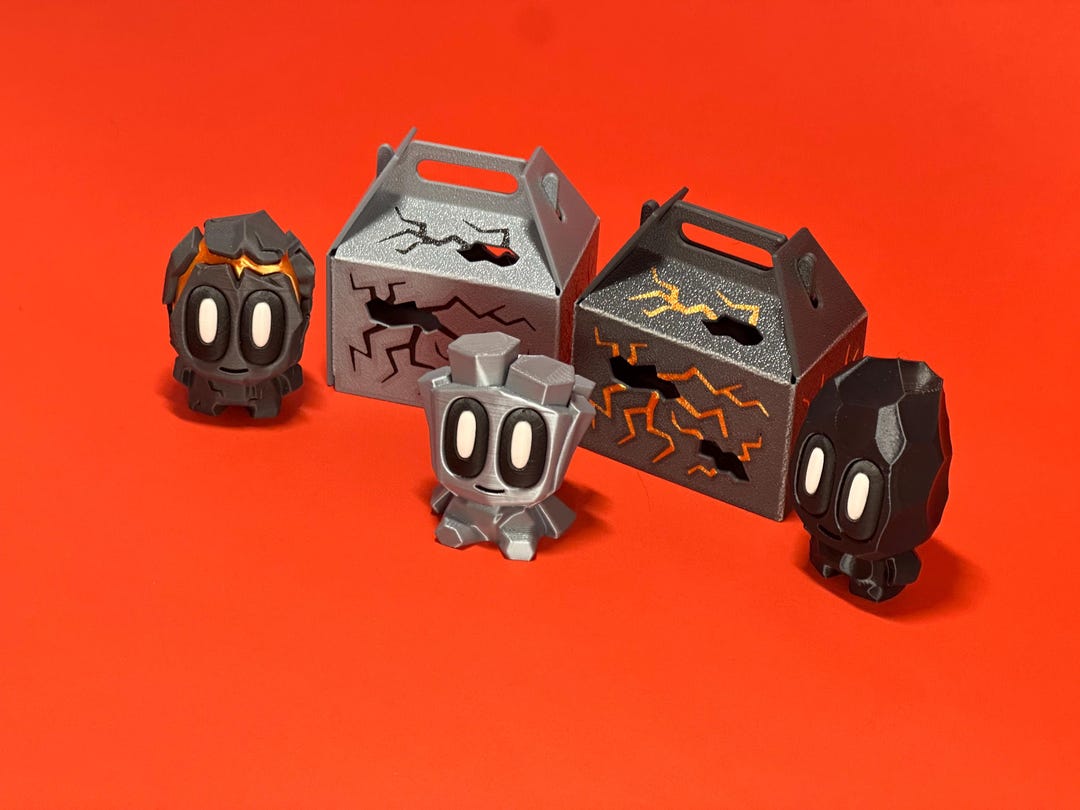 3D Printed Blob Lab Rock Pet: Prehistoric Series, Desk Toy W/ Optional ...