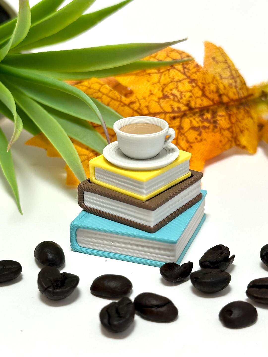 Cafe Coffee and Tea Book Stack Clicker: 3D Printed Desk Toy Fidget - Etsy