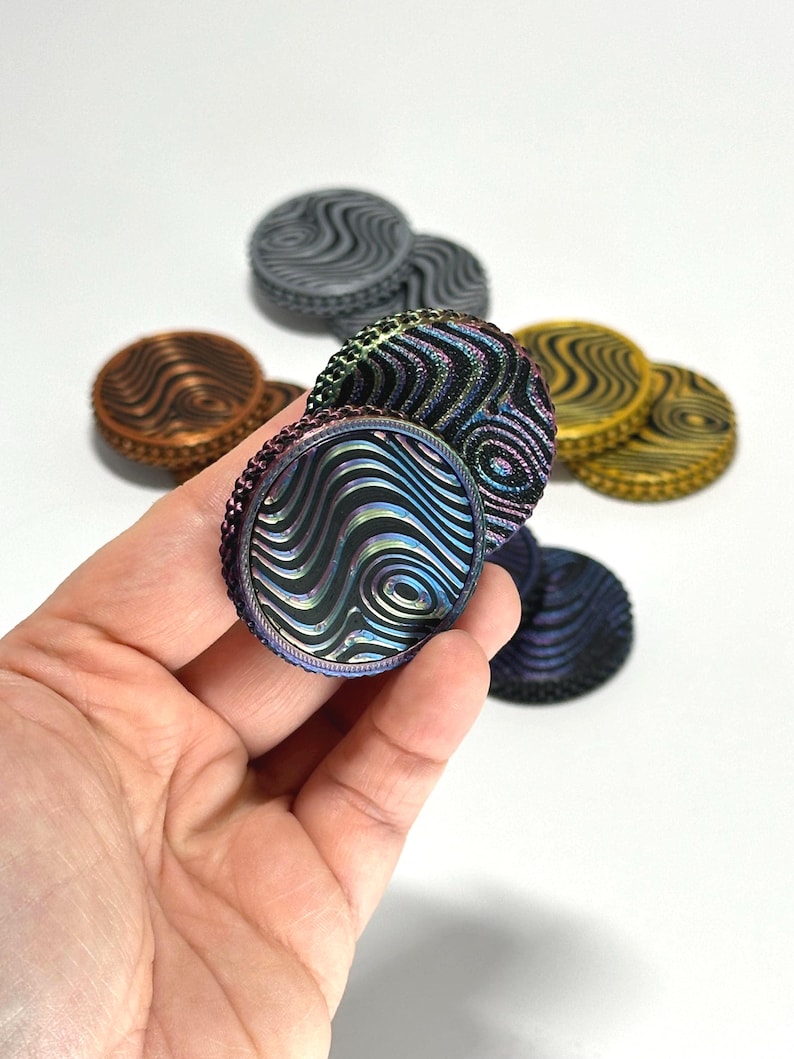 OG Flipster Magnetic Fidget Slider, 3D Printed Damascus Steel Look ...
