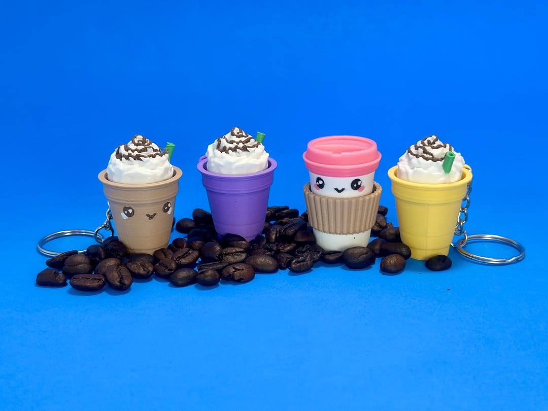 Coffee Cup Fidget Clicker Keychain | Customizable ASMR Desk Toy - Etsy