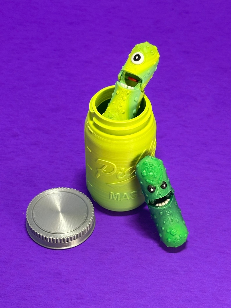 Tickles the Pickle: 3D Printed Articulating Fidget Toy, 2-pack Jar or 4 ...