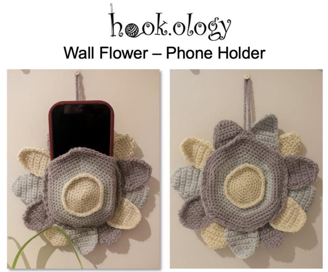 Crochet Pattern, Phone Holder Wall Flower (english) - Etsy