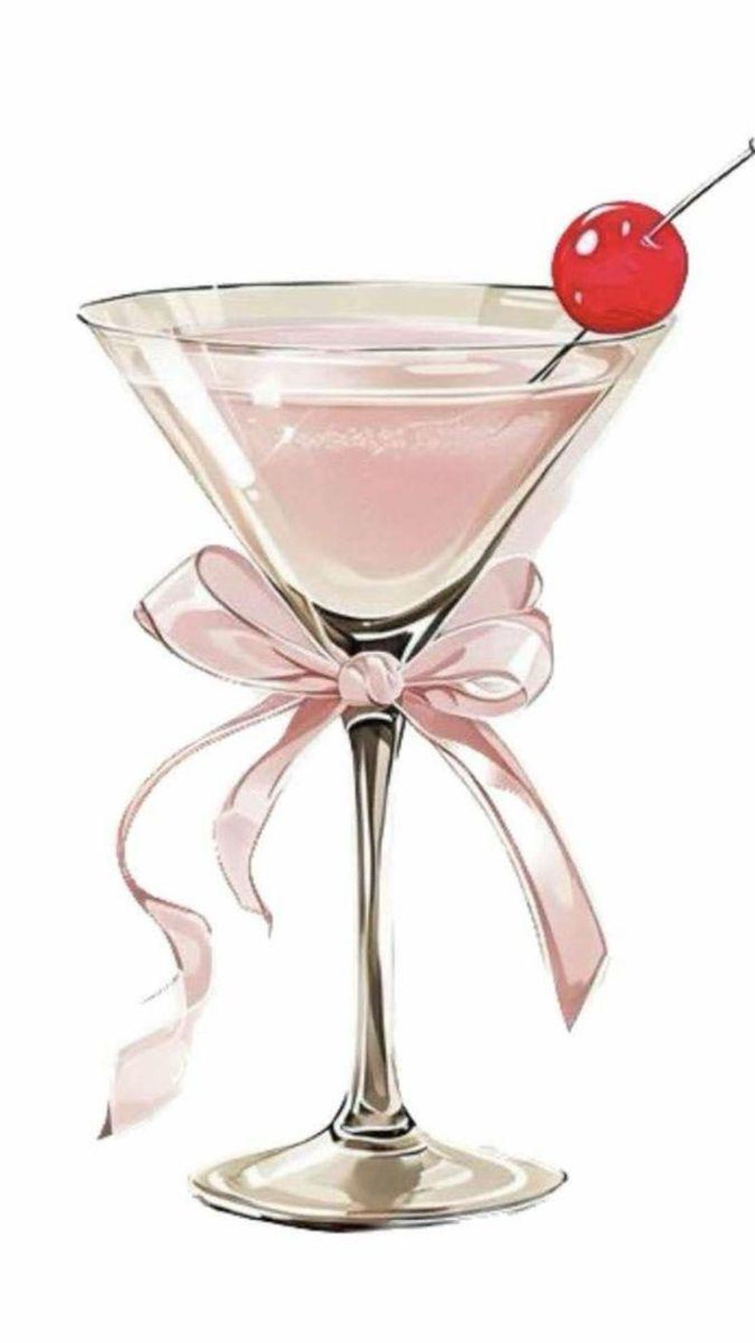 Pink Cocktail Wall Art Print | Minimalist Girls Room Decor | Feminine ...