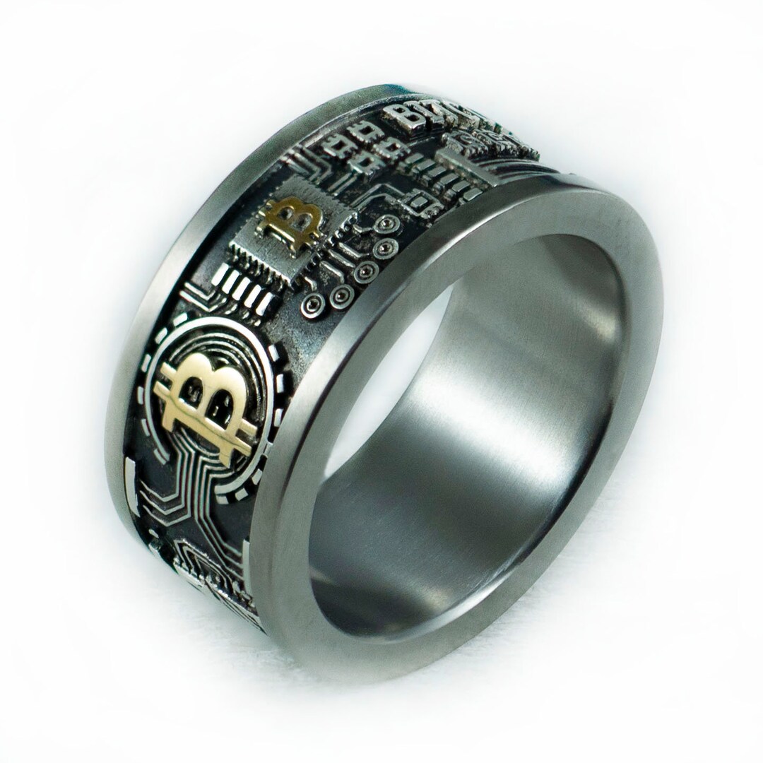Bitcoin Titanium Edition Ring, BTC, Crypto Ring, Gold B - Etsy
