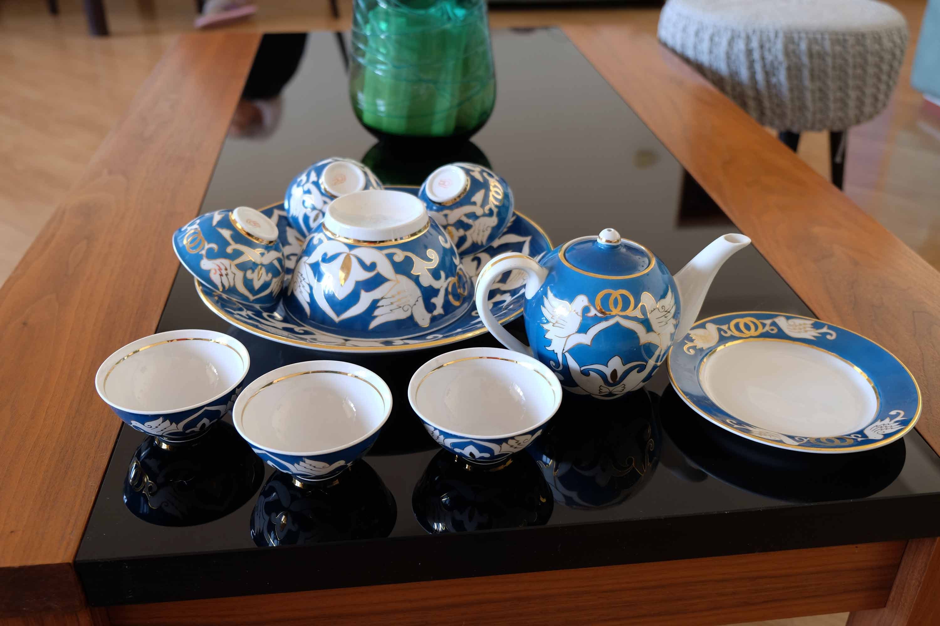 Uzbek vintage Tea ceremony SET teapot bowls pialaPresent for | Etsy