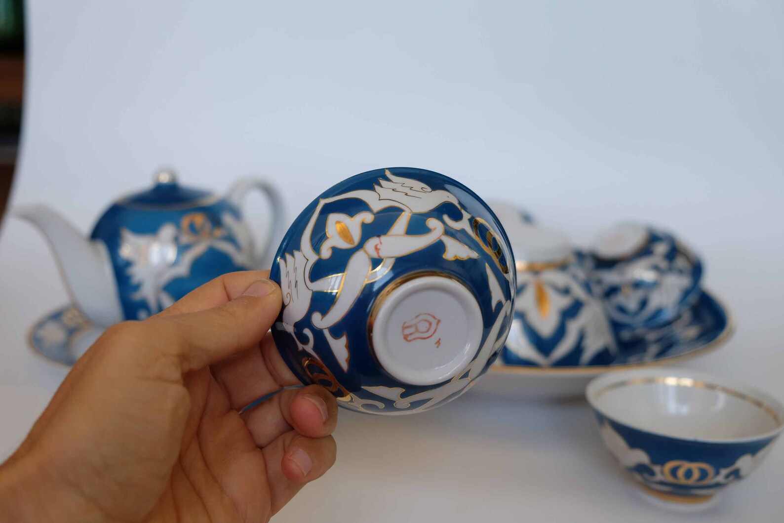 Uzbek vintage Tea ceremony SET teapot bowls pialaPresent for | Etsy