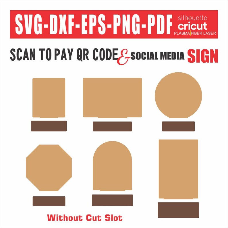 Scan to Pay Sign SVG, Social Media QR Code Sign Template, Acrylic ...