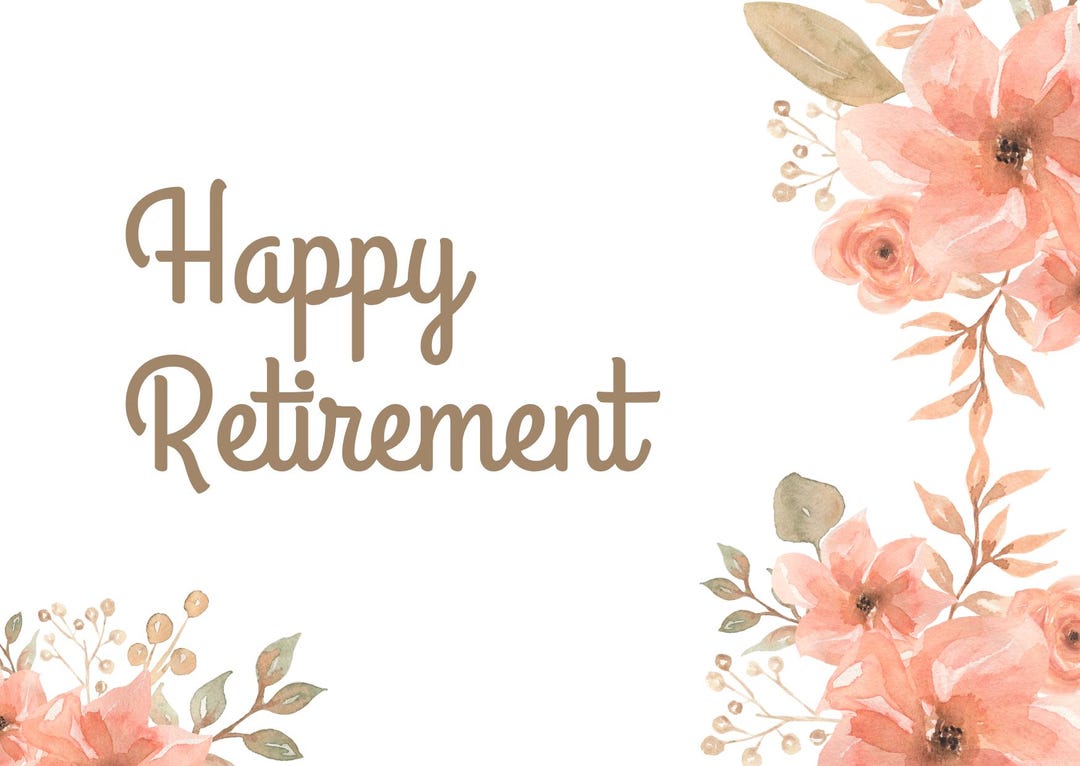 Happy Retirement Pink Flowers - Etsy UK