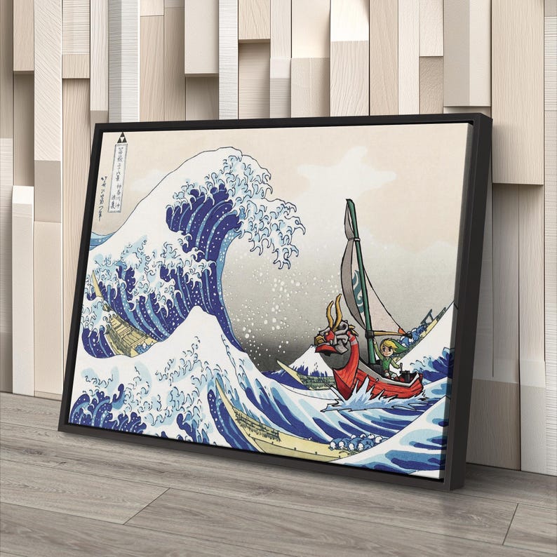 The Legend of Zelda Wind Waker X the Great Wave Canvas – Video Game Art ...