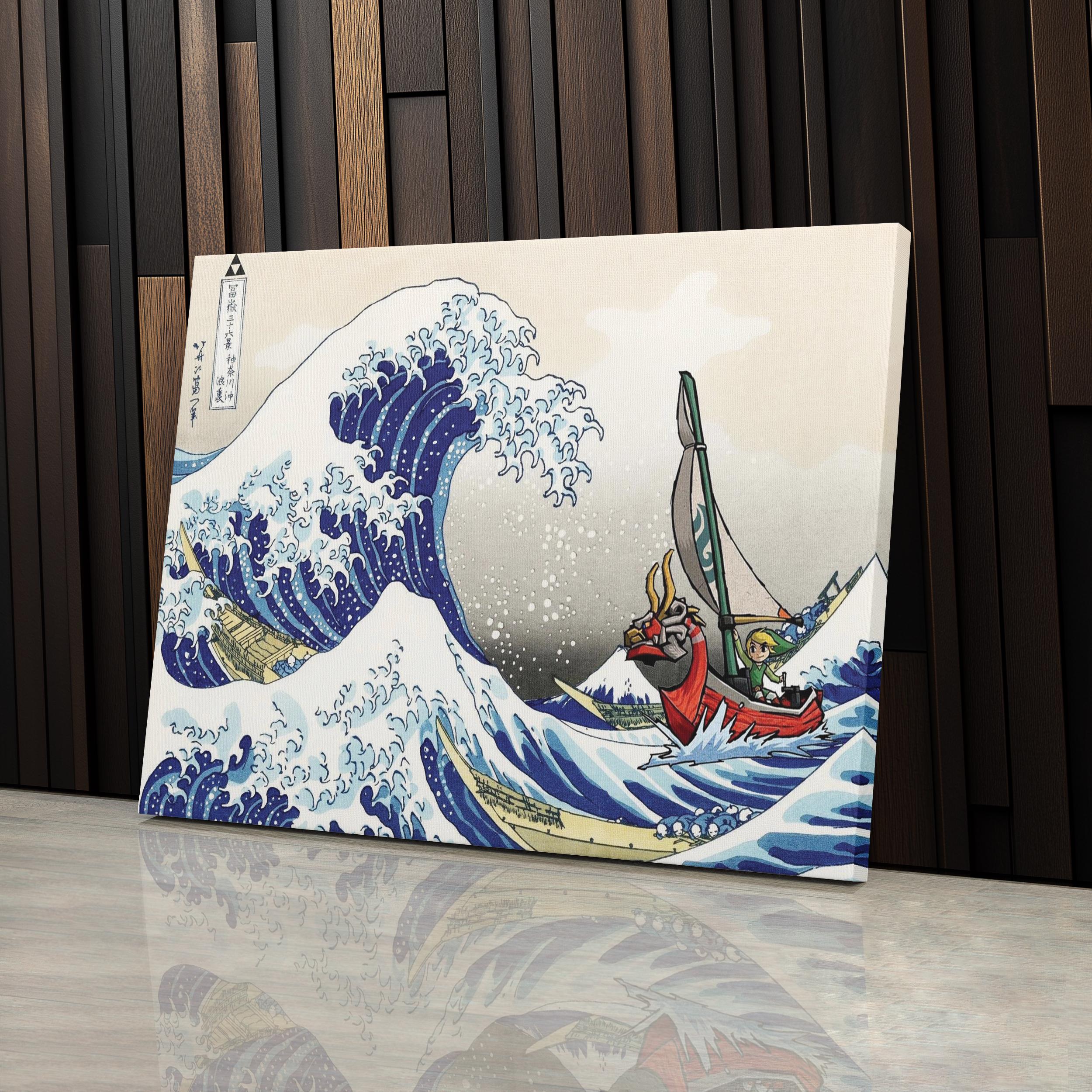 The Legend of Zelda Wind Waker X the Great Wave Canvas – Video Game Art ...