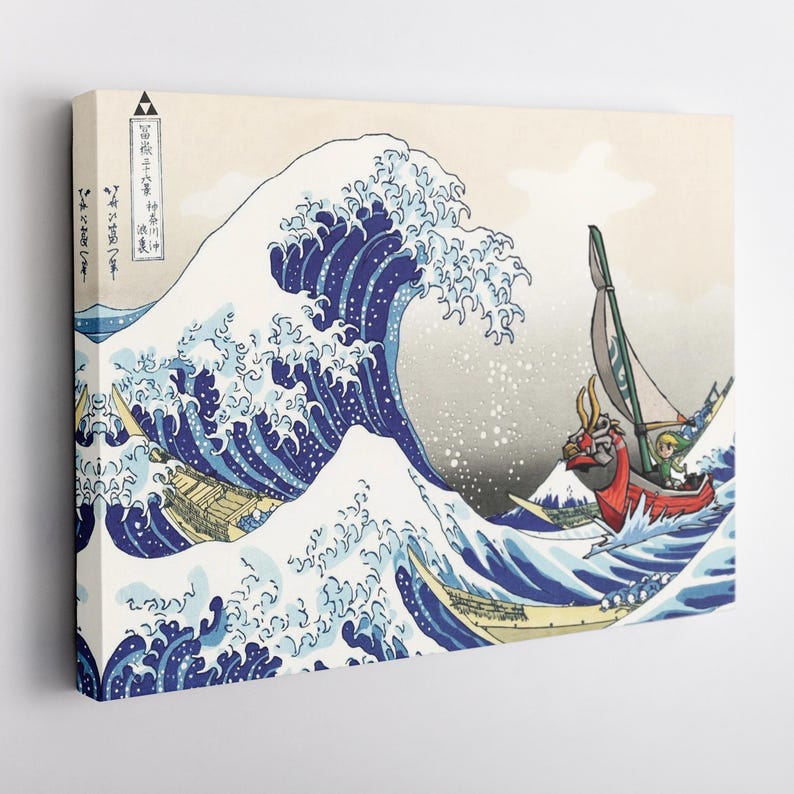 The Legend of Zelda Wind Waker X the Great Wave Canvas – Video Game Art ...