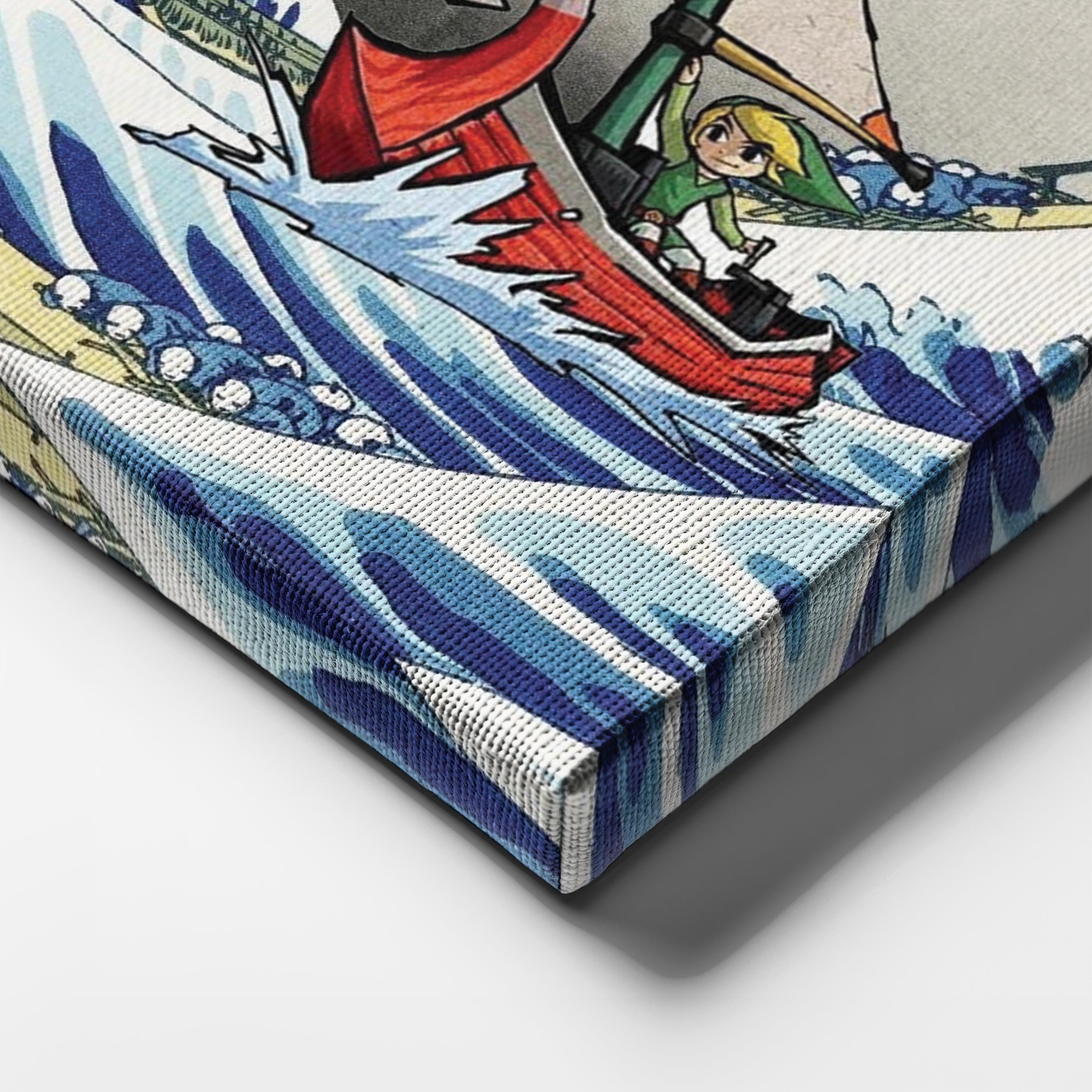The Legend of Zelda Wind Waker X the Great Wave Canvas – Video Game Art ...
