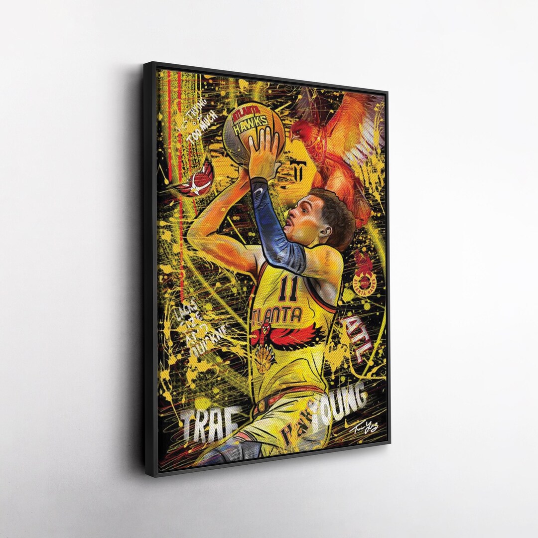 Trae Young Graffiti Canvas – Street Art NBA Poster Print, Atlanta Hawks ...